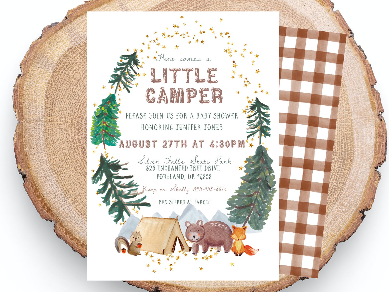 Camping Baby Shower Diaper Raffle Insert Printable Little | Etsy