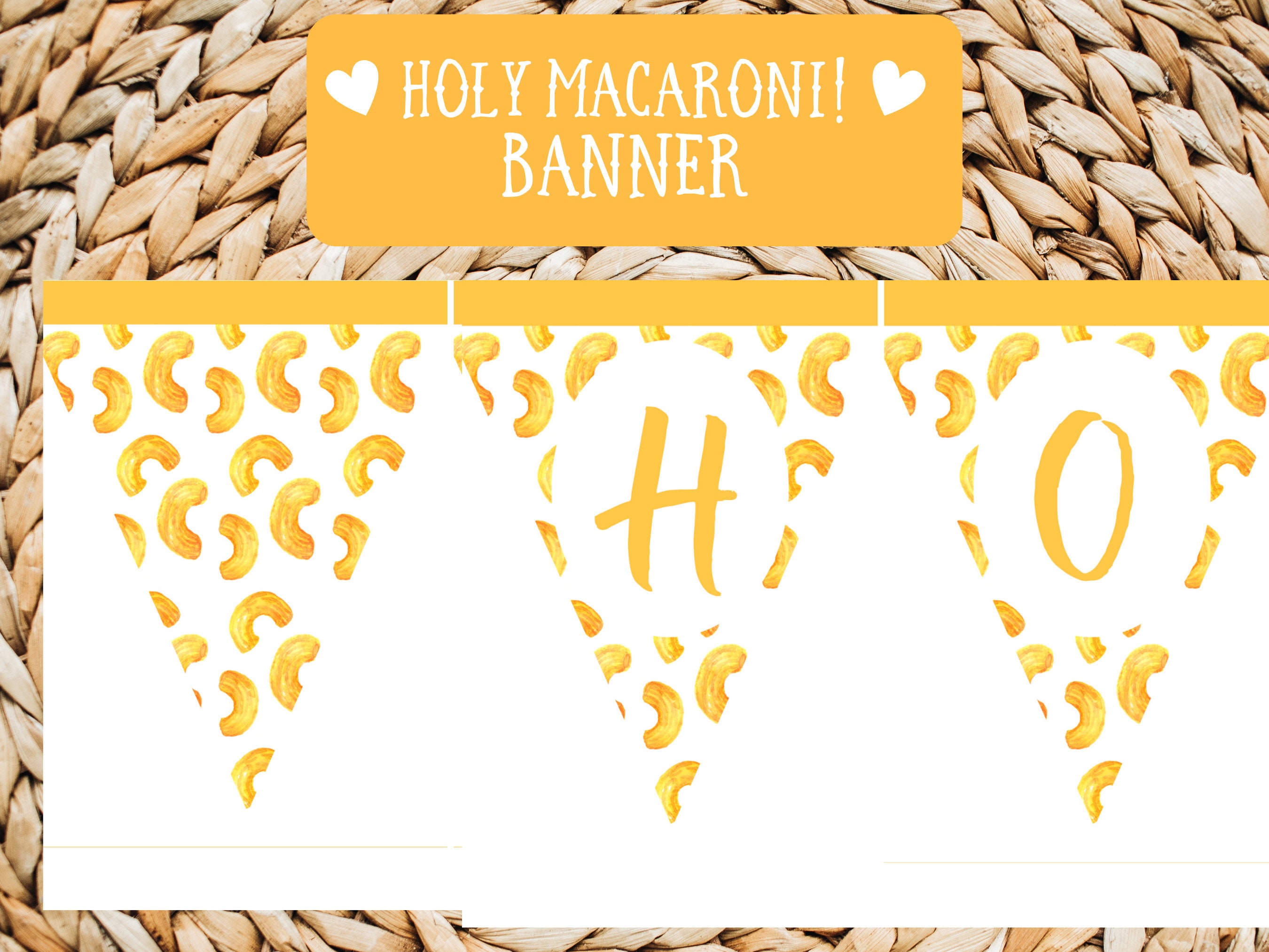 Holy Macaroni Mac & Cheese Banner Macaroni and Cheese | Etsy