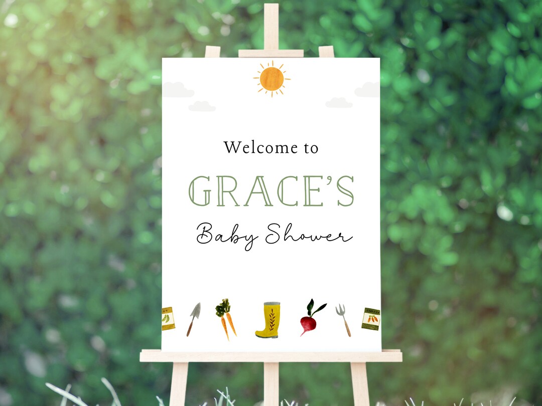 Little Sprout Welcome Sign | Farmers Market Baby Shower | Locally Grown ...