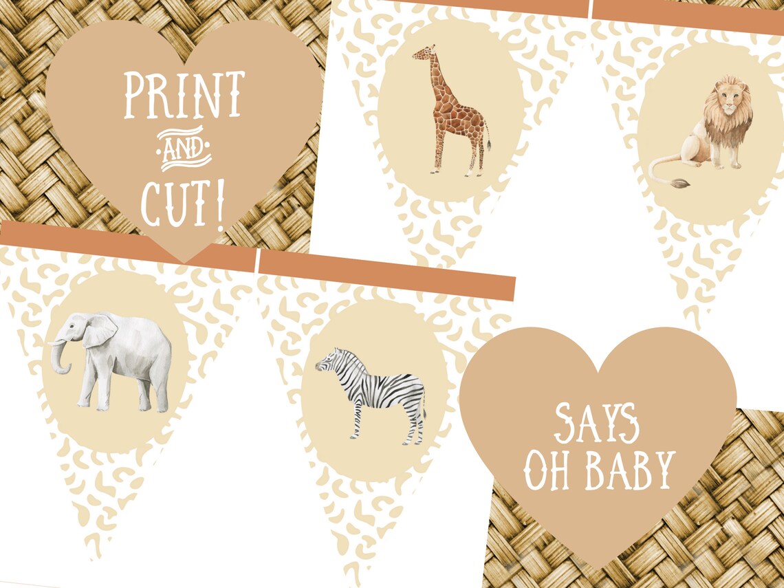 Boho Safari Oh Baby Banner Printable Wild One Neutral - Etsy