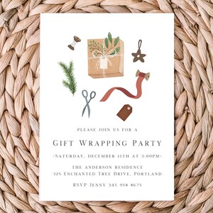 Gift Wrapping Party Invitation Printable 5x7 Christmas Party Invite Let ...
