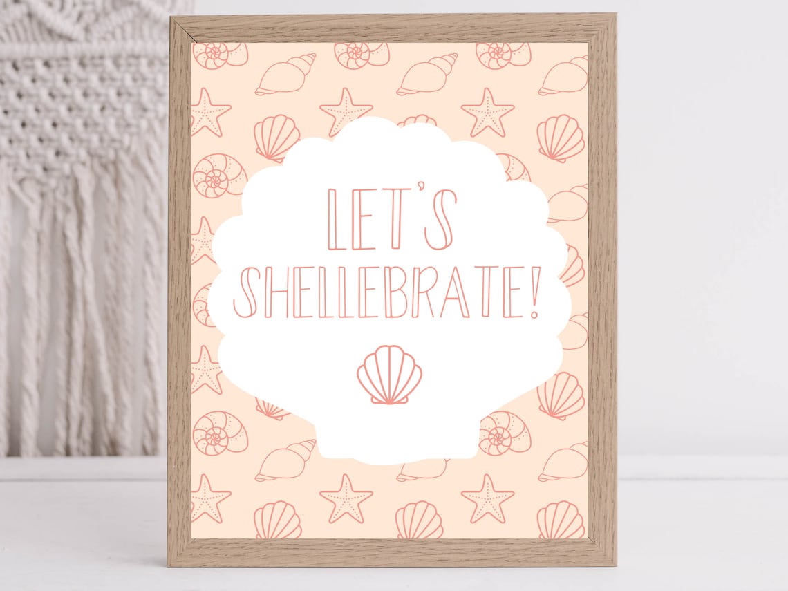 Let's Shellebrate Sign | Beach Babe Birthday | Shell Birthday ...
