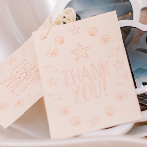 Shell Thank You Tags | Beach Babe Birthday | Shell Birthday | Printable ...