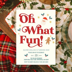 Oh What Fun It is to Be One | Oh What Fun Invitation | Santa ...