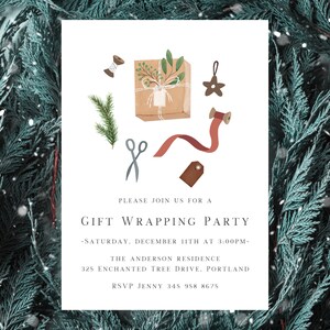 Gift Wrapping Party Invitation Printable 5x7 Christmas Party Invite Let ...