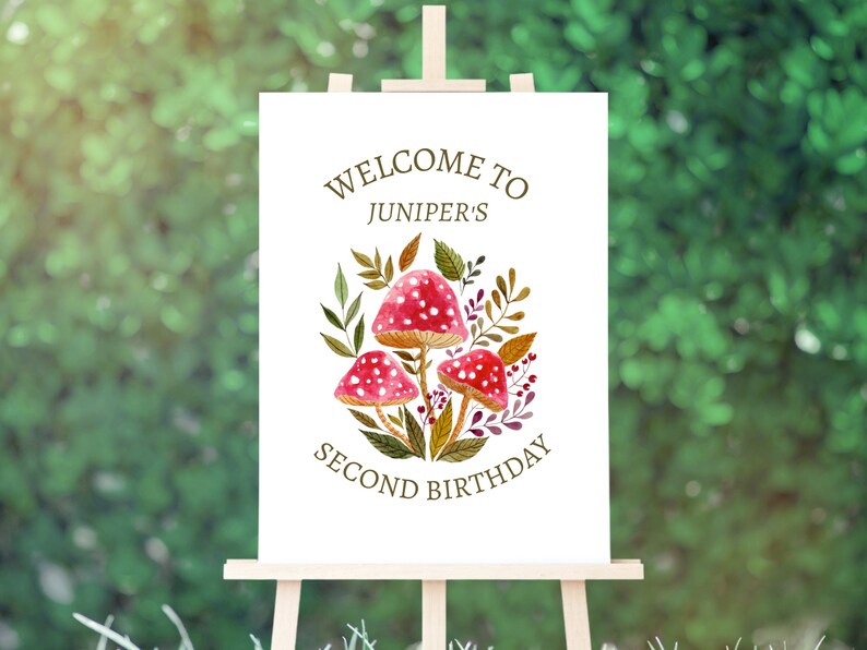 Mushroom Welcome Sign Printable Woodland Welcome Baby Shower or ...