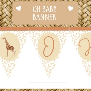 Boho Safari Oh Baby Banner Printable Wild One Neutral - Etsy