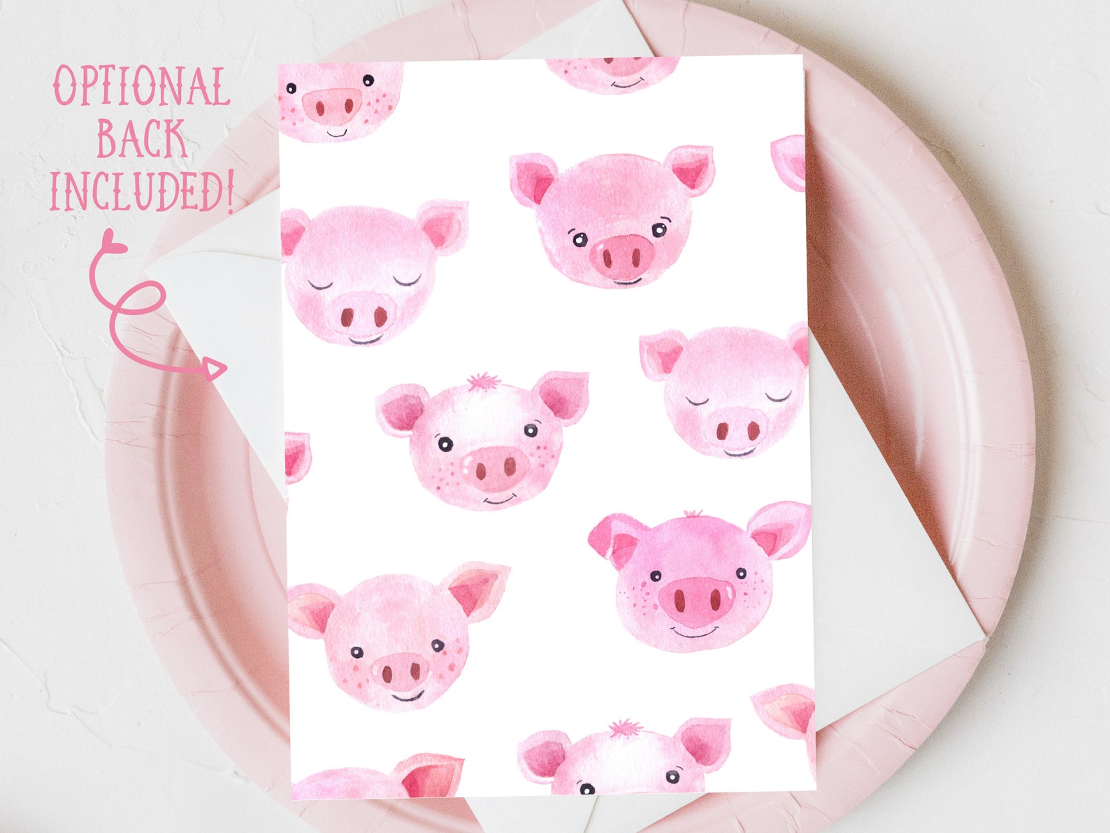 Pig Birthday Invitation Printable 5x7 Pink Piggy Party Farm - Etsy