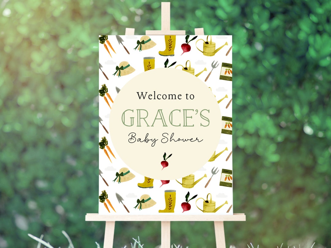 Little Sprout Welcome Sign | Farmers Market Baby Shower | Locally Grown ...