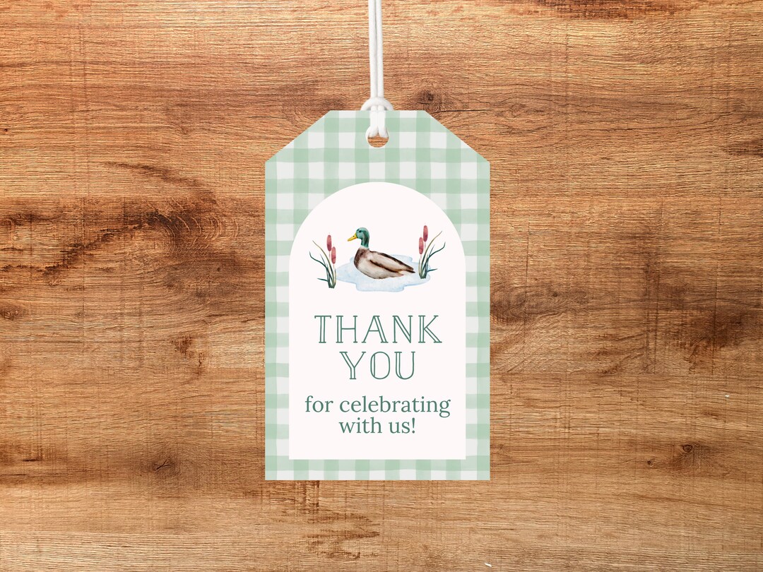 Duck Thank You Tags | Duck Favor Tags | One Lucky Duck First Birthday ...