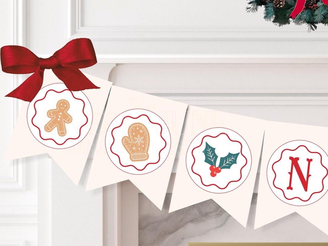 Gingerbread Banner | Christmas Banner Garland | Gingerbread House ...