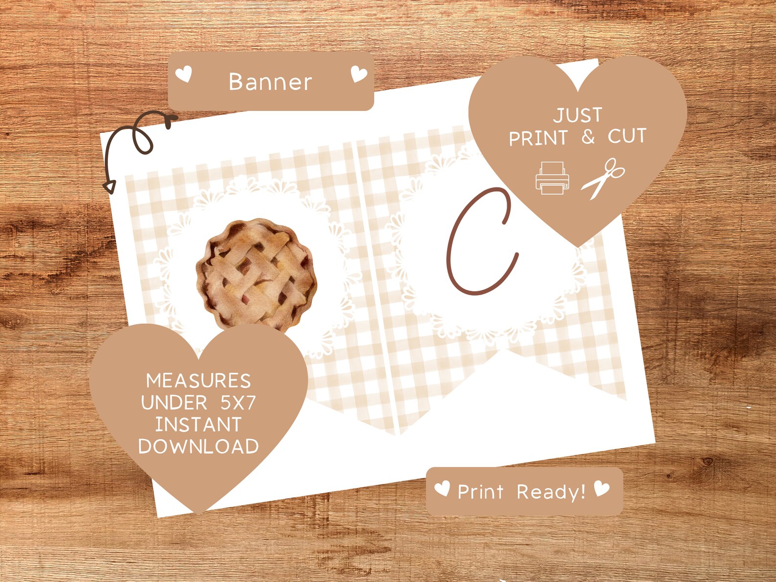 Cutie Pie Banner | Cutie Pie Birthday | Baking Birthday | Cutie Pie ...