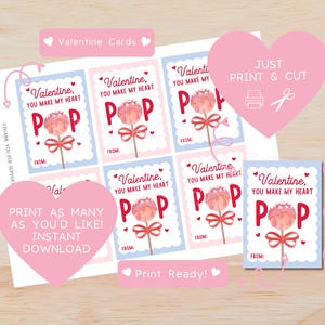Cake Pop Valentines Day Cards | School Valentine | Kids Valentines ...