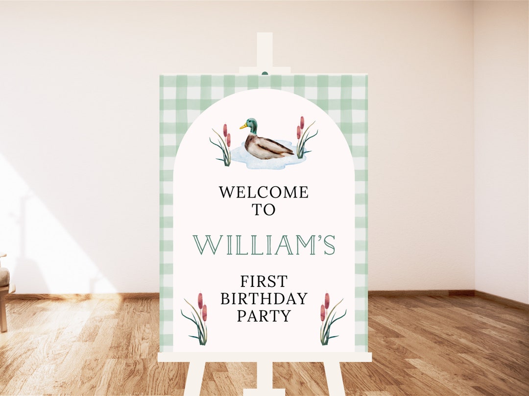 Duck Welcome Sign | Welcome Birthday or Baby Shower | One Lucky Duck ...