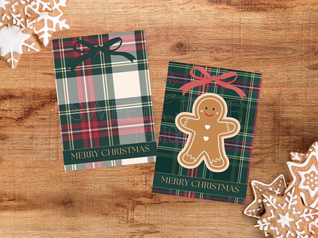 Christmas Cookie Card | Plaid Cookie Card | Cookie Cards Christmas ...
