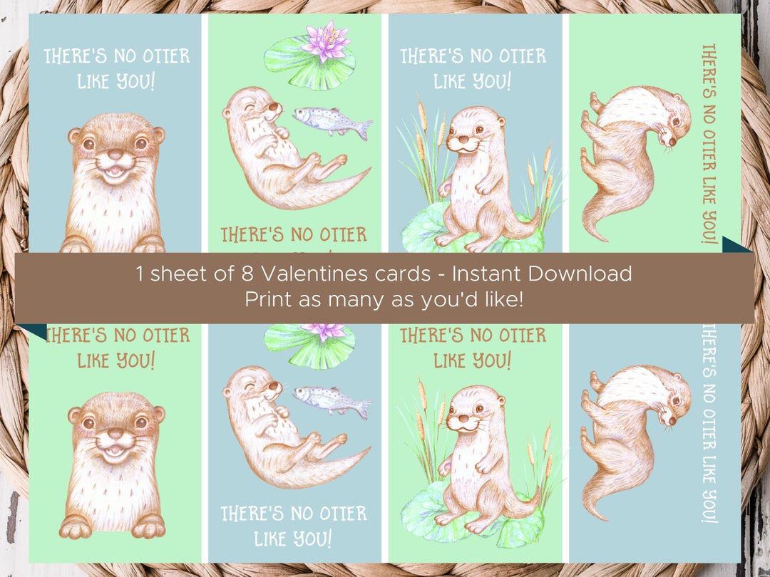 Otter Valentines Day Cards | No Otter Like You | Kids Classroom ...