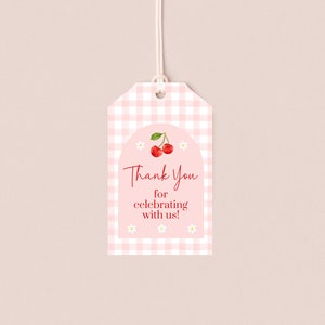 Cherry Thank You Favor Tags | Cherry Sweet | Cherry Baby Shower ...