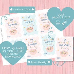 Cereal Valentines Day Cards | School Valentine | Kids Valentines Cards ...