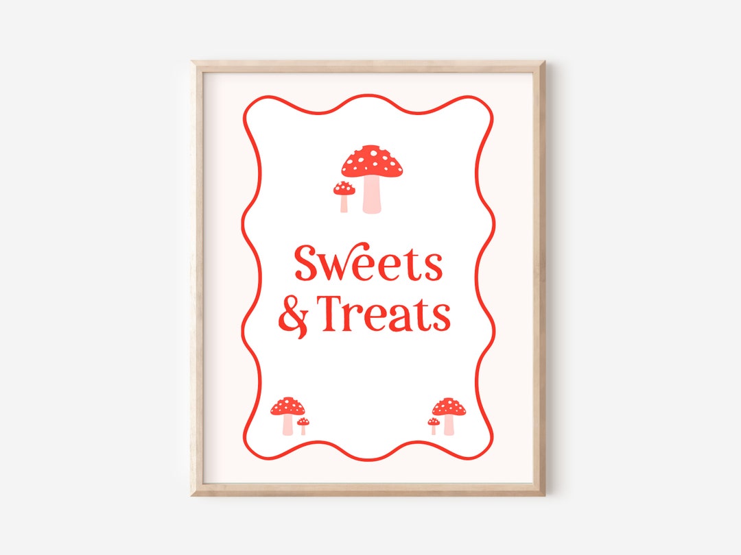 Mushroom Sweets and Treats Sign | Mushroom Party | Mushroom Birthday ...