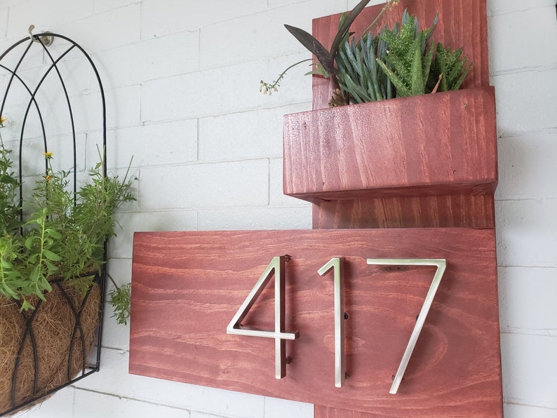 Modern Handmade Address Box With Planters - Etsy
