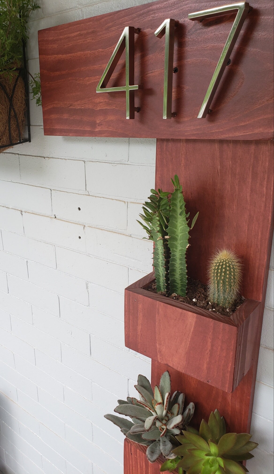 Modern Handmade Address Box With Planters - Etsy