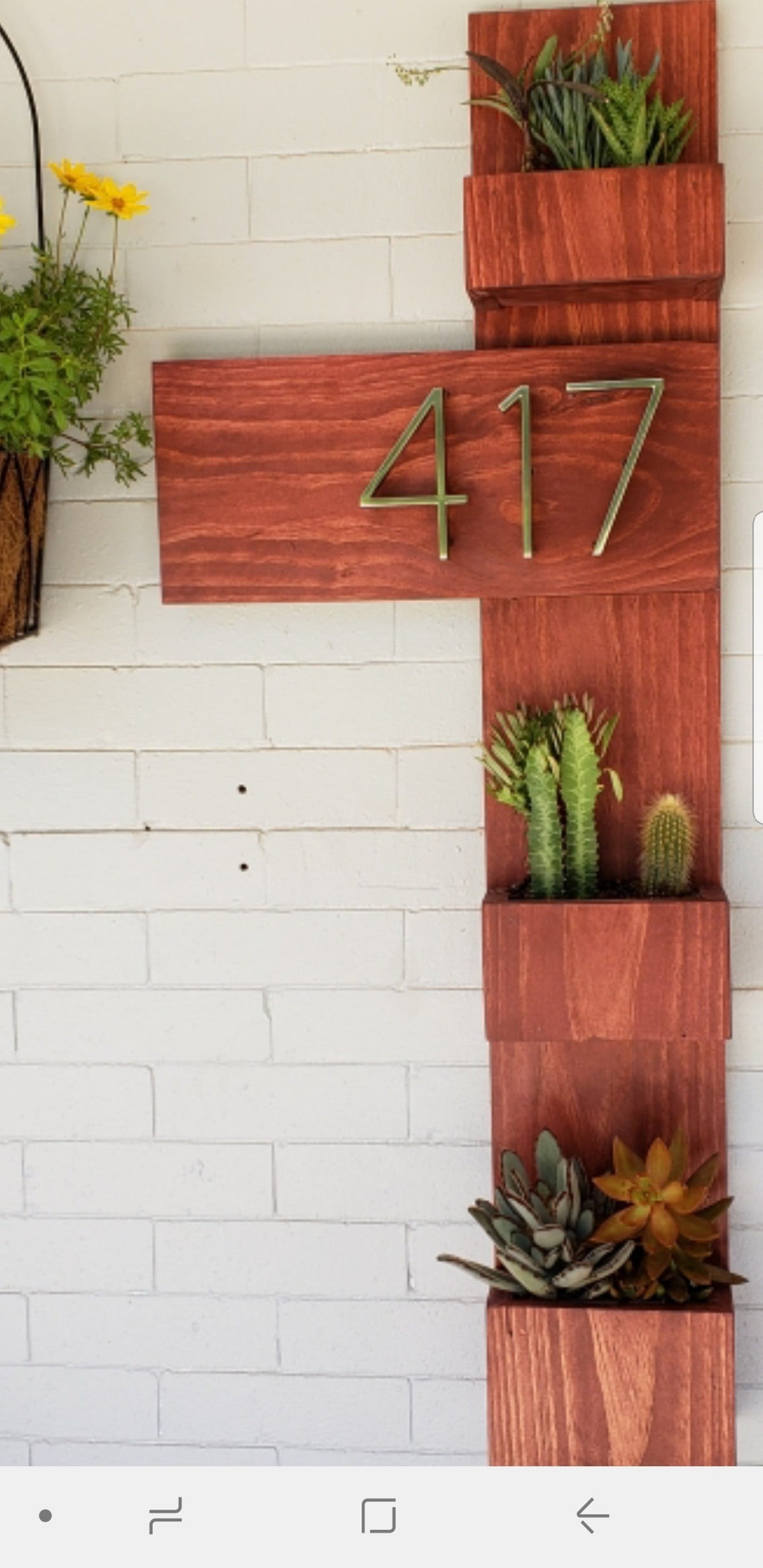 Modern Handmade Address Box With Planters - Etsy