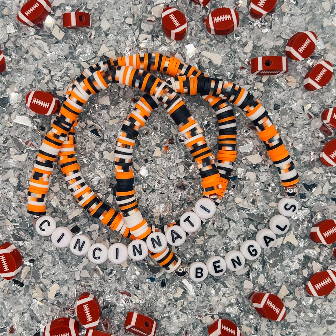 Bengals Gameday Bracelet | Football Bracelet | Team Bracelet Stack ...