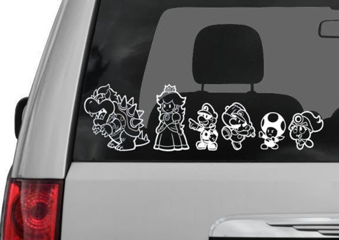 Super Mario Stick Figure Family Vinyl Decal / Sticker / Label - Etsy