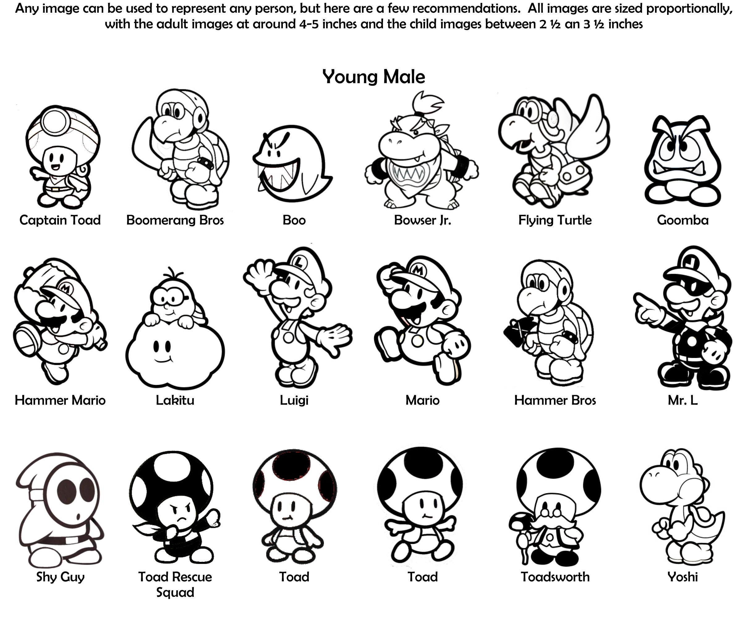 Super Mario Stick Figure Family Vinyl Decal / Sticker / Label | Etsy