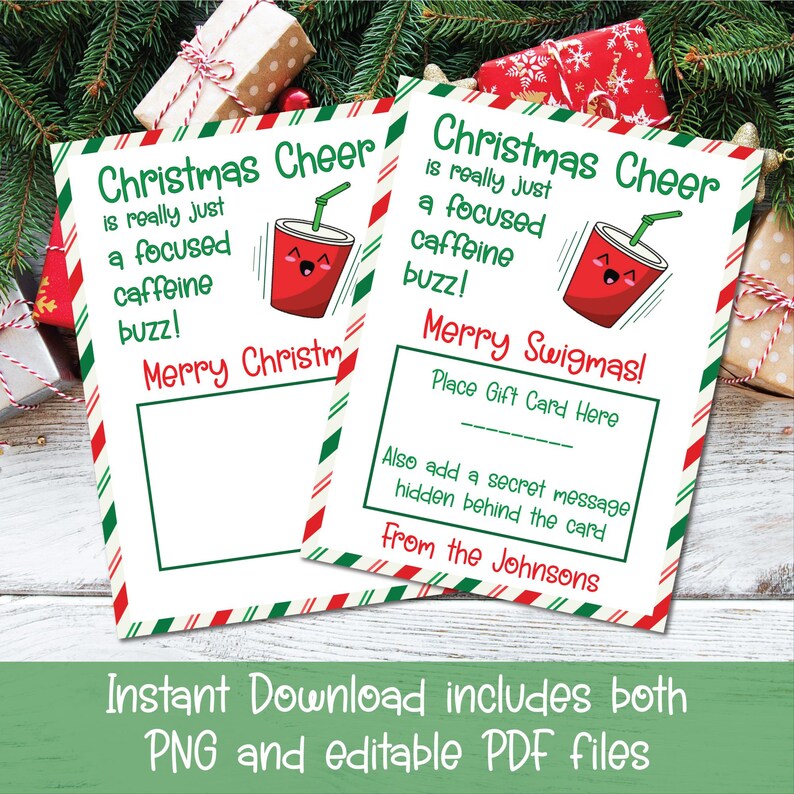 Christmas Dirty Soda Gift Card Holder - Digital Download - PNG and ...