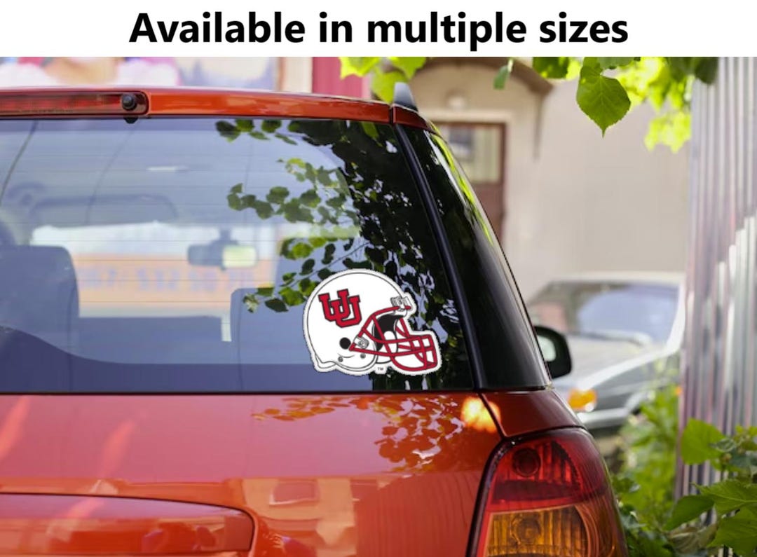 University of Utah Interlocking U White Helmet Vinyl Sticker ...