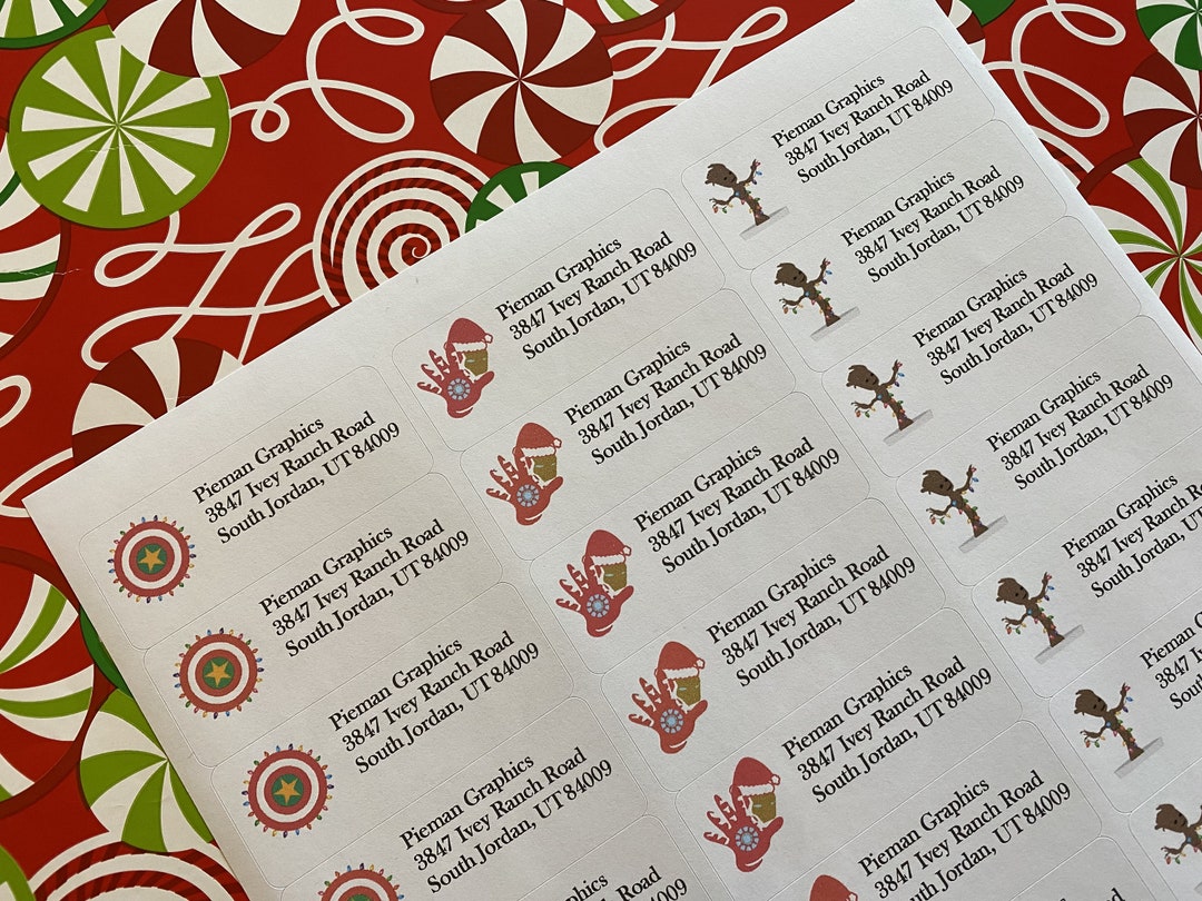 Marvel Inspired Christmas Card Return Address Labels 30 per - Etsy