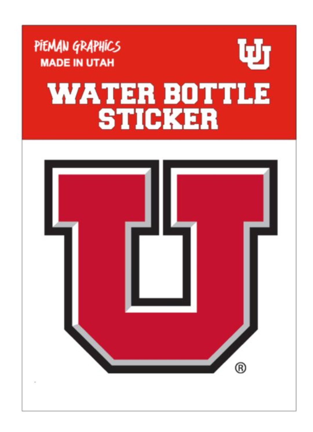 University of Utah Block U Helmet Water Bottle Sticker - Etsy