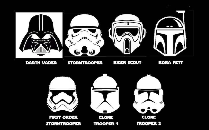 Star Wars Empire Helmet Stick Figure Family Vinyl Decal / Sticker ...