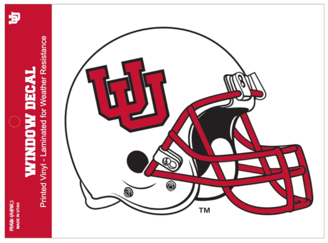 University of Utah Interlocking U Helmet Car Rear Window Decal - Etsy