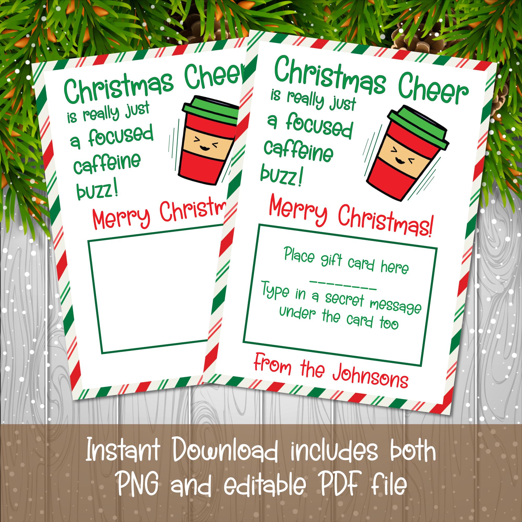 Christmas Coffee Gift Card Holder - Digital Download - PNG and ...