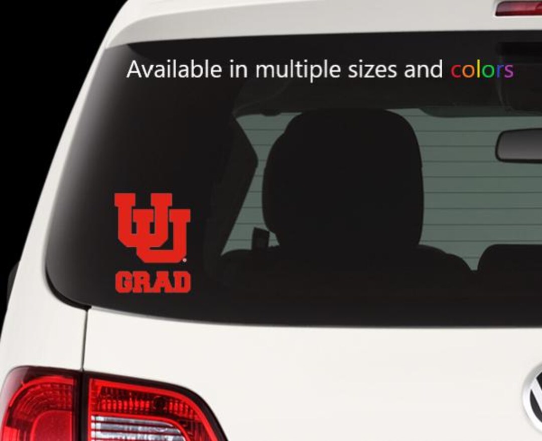 University of Utah Interlocking U Grad Cut Vinyl Sticker - Available in ...