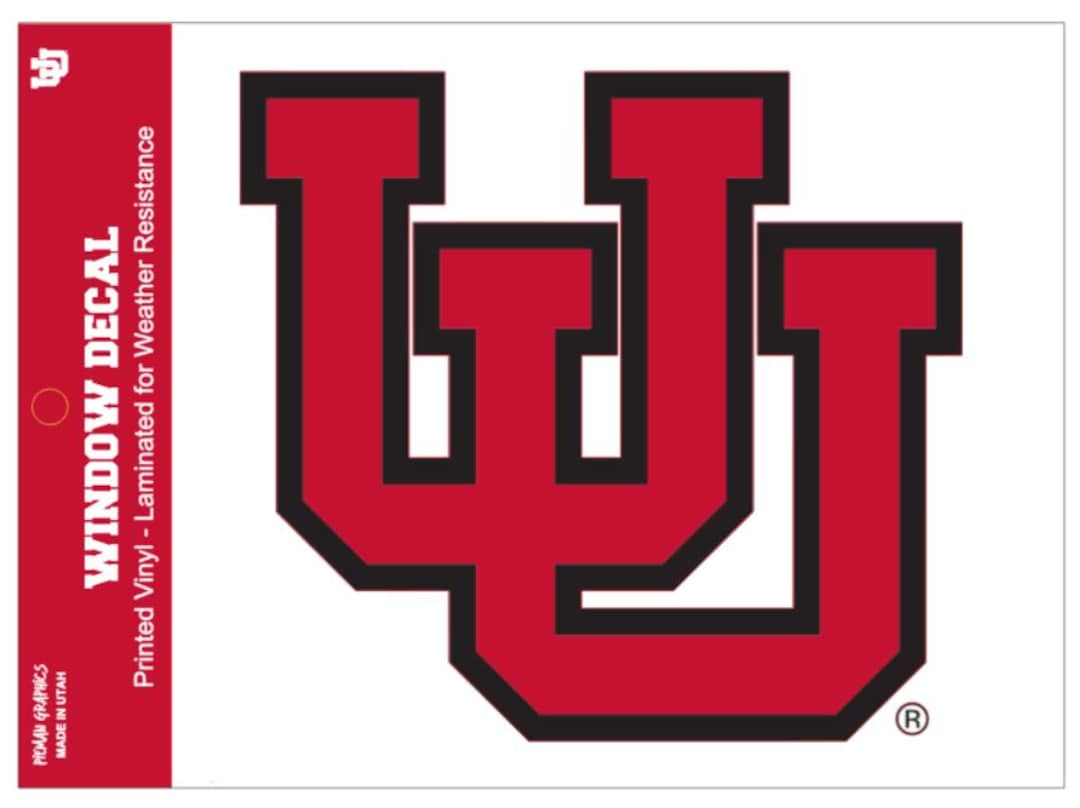 University of Utah Interlocking U Logo Car Rear Window Decal / Sticker ...