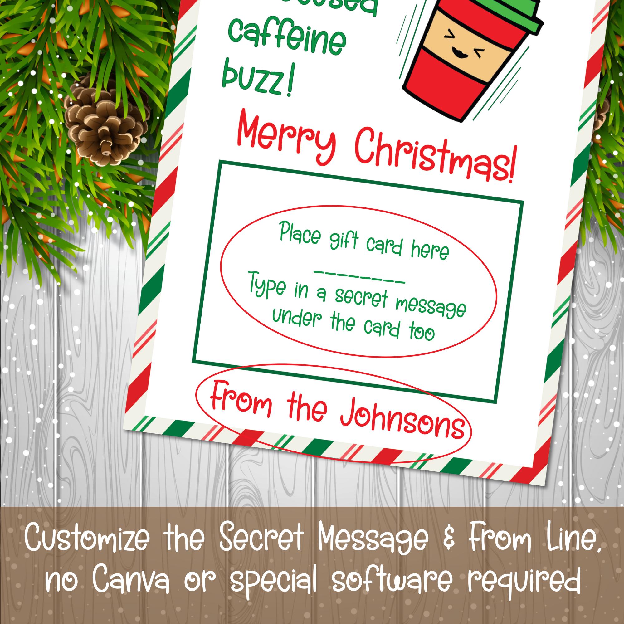Christmas Coffee Gift Card Holder - Digital Download - PNG and ...