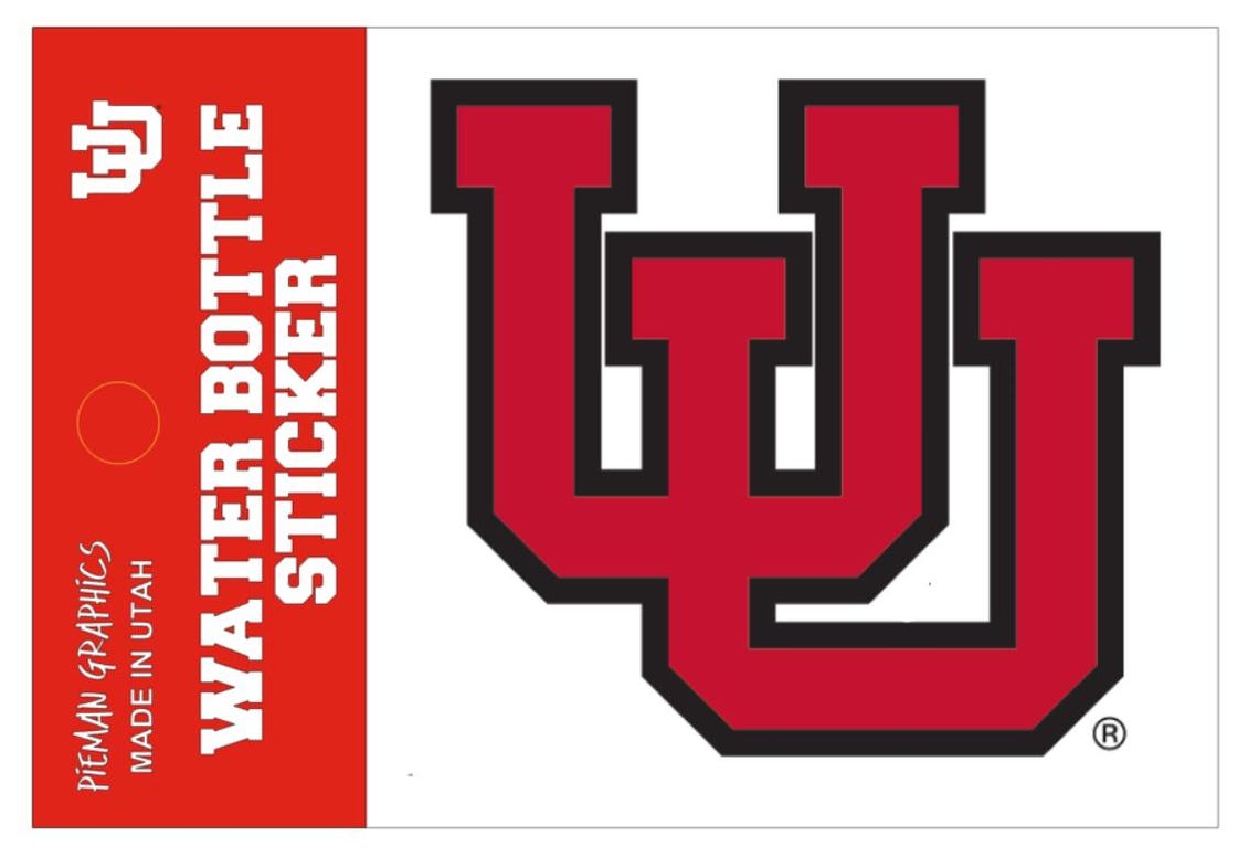 University of Utah Interlocking U Logo Water Bottle Sticker - Etsy