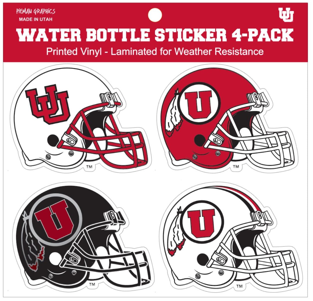 University of Utah Utes Water Bottle Sticker / Decal - Helmet 4-pack ...