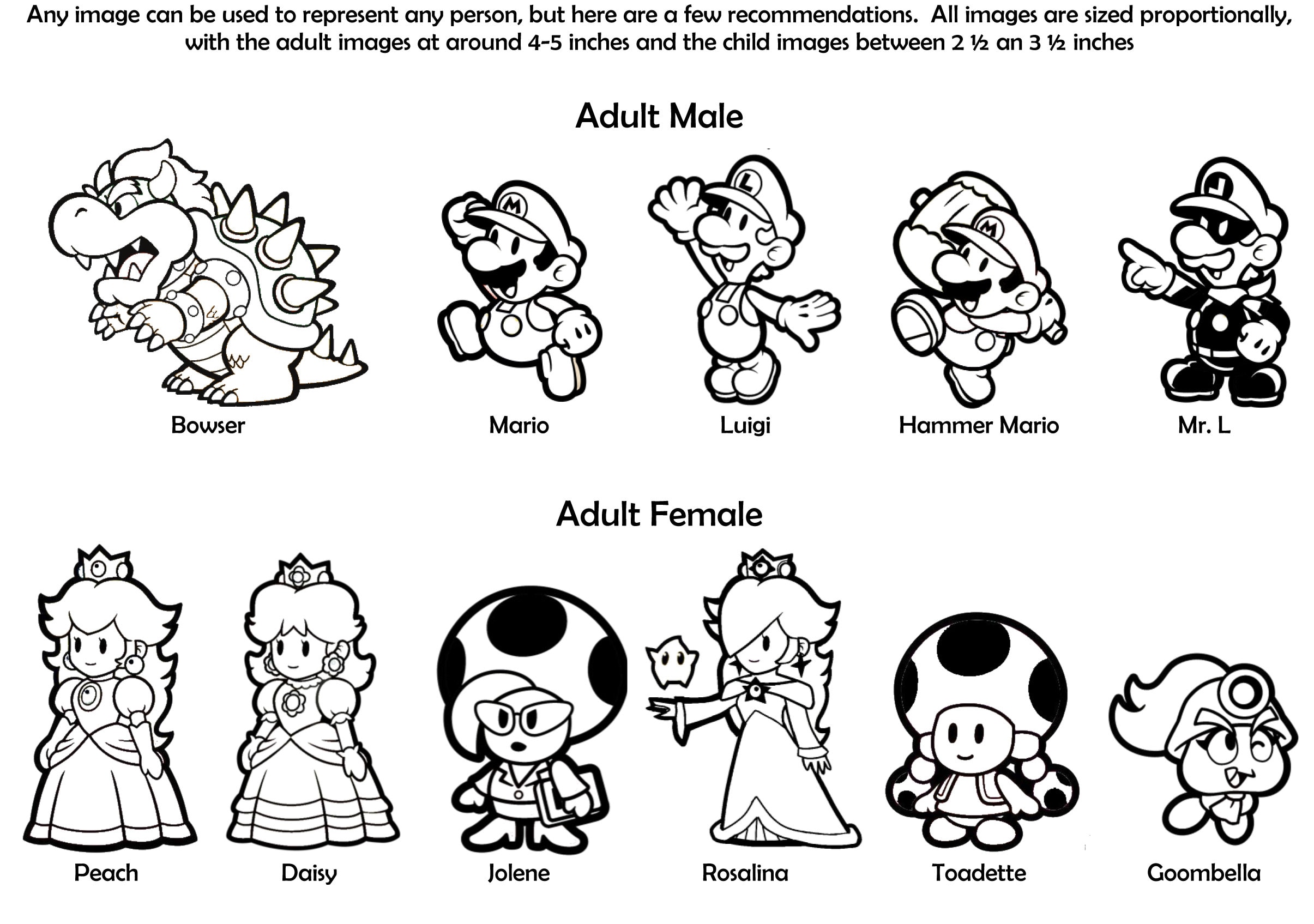 Super Mario Stick Figure Family Vinyl Decal / Sticker / Label | Etsy