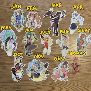 Patreon Sticker Club Archive: 2022 - Etsy