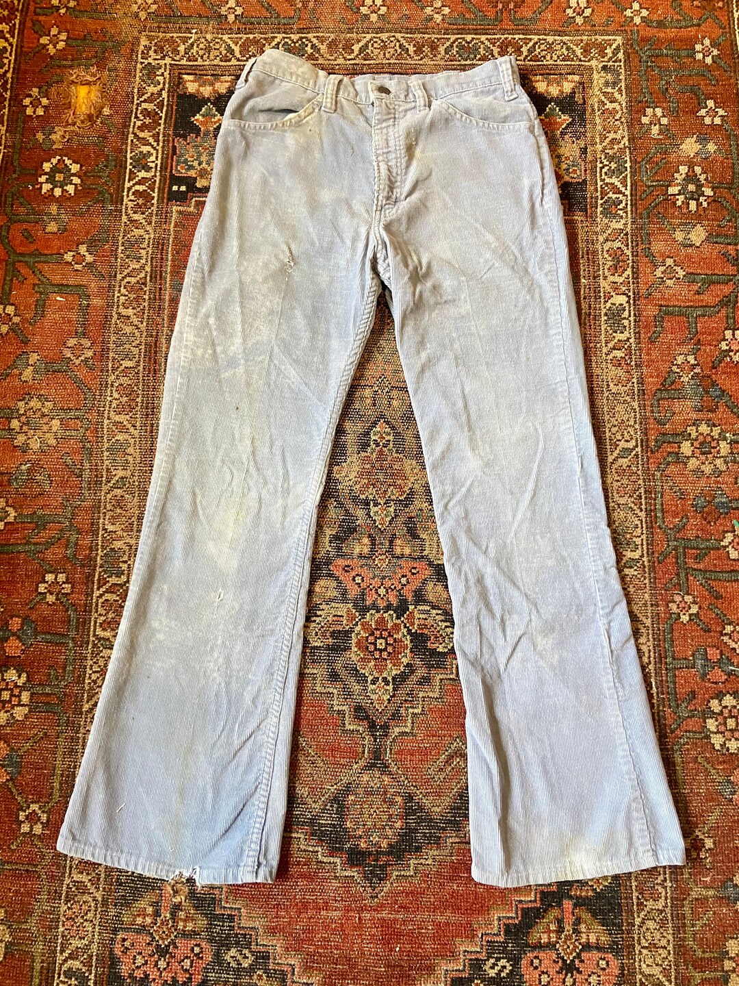 Vintage 70s Light Blue Corduroy Flared Pants Mr Leggs - Etsy