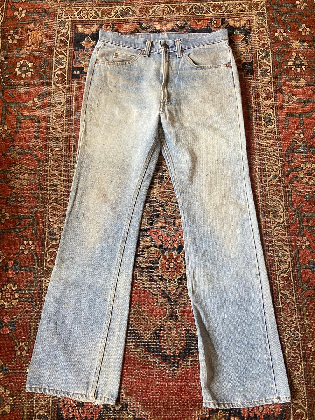 Vintage 80s Orange Tab Levis Distressed High Rise Boot Cut 30 Waist - Etsy