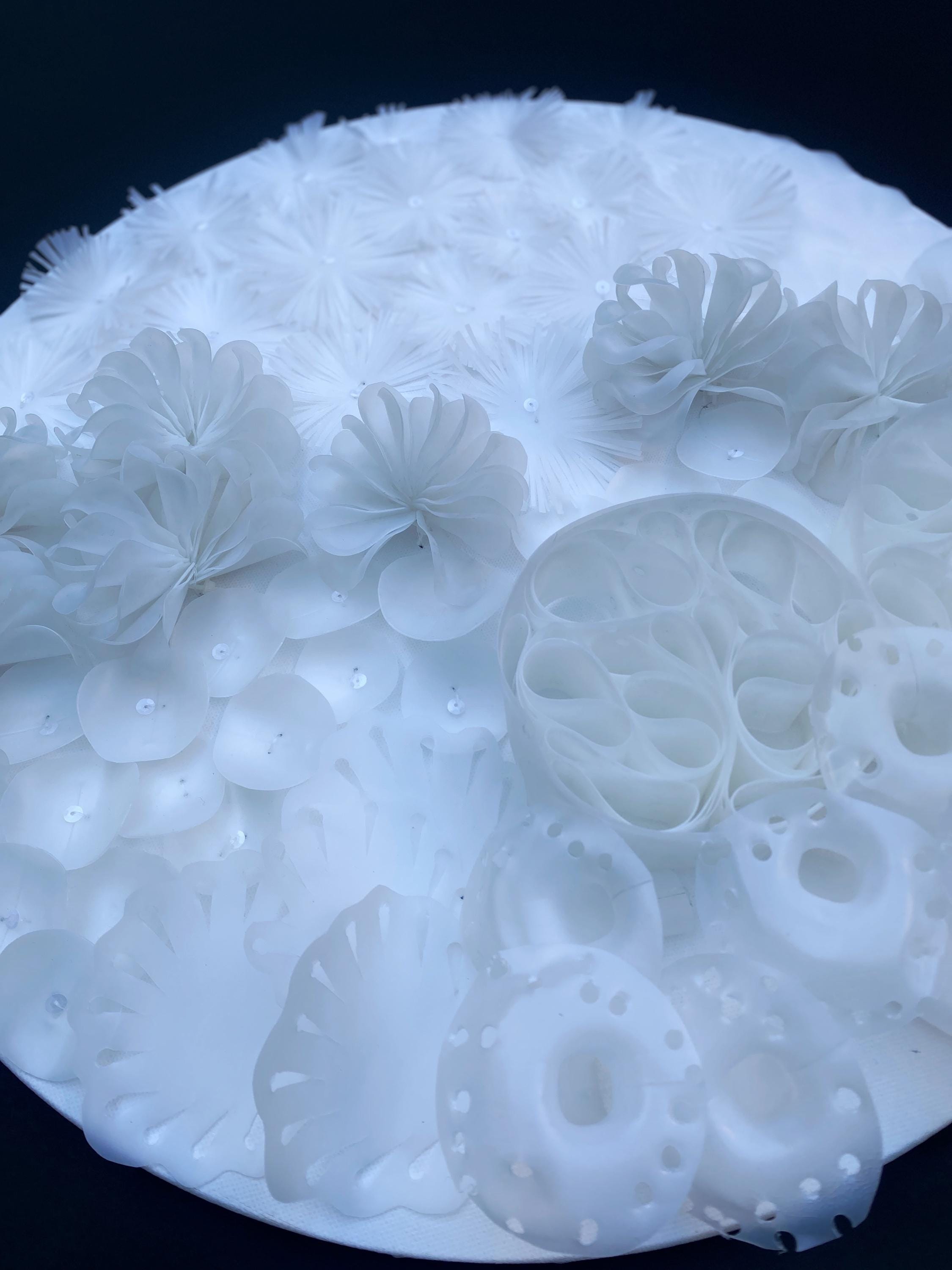 Coral Reef Wall Sculpture, Circular Monochromatic Contemporary Wall Art ...