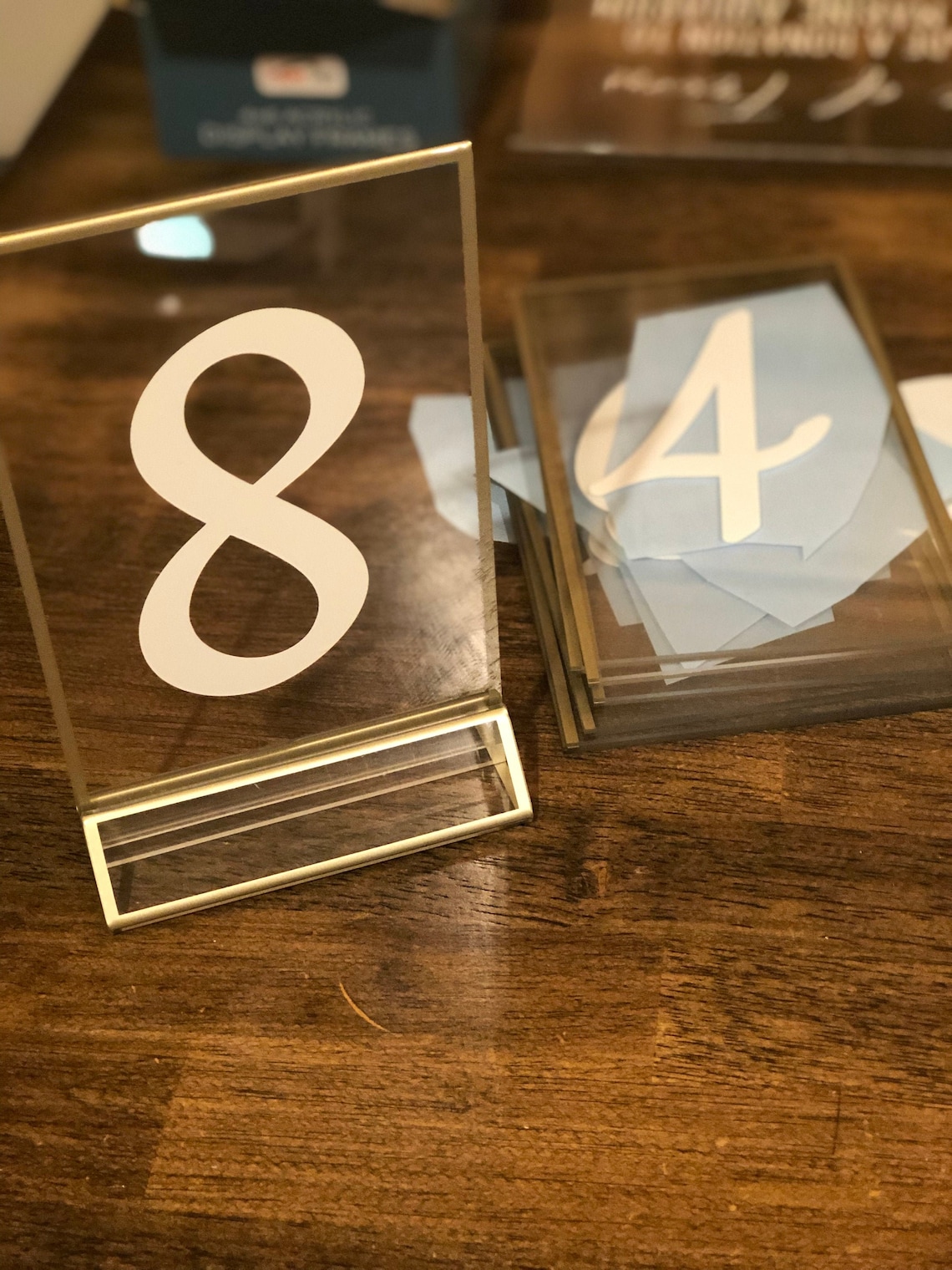 Gold Clear Acrylic Table Number Sign - Etsy