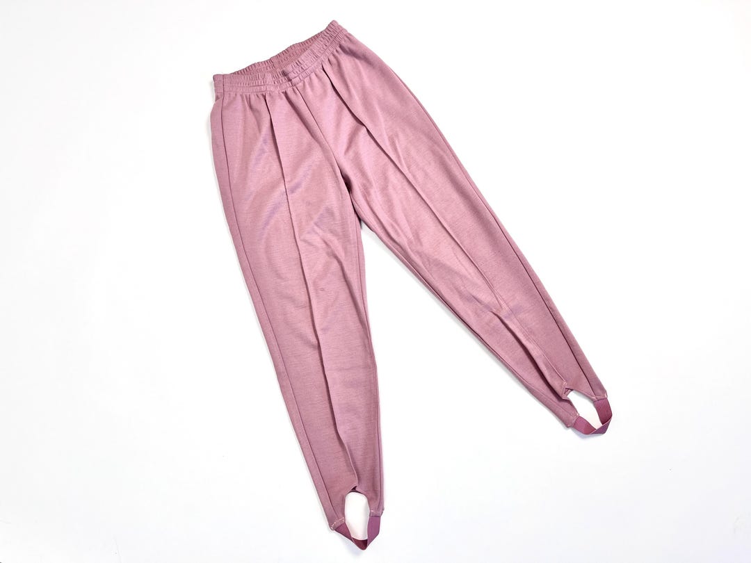 Stirrup Pants 80s Pink Ladies Pants With Heel Elastic Boot Pants ...