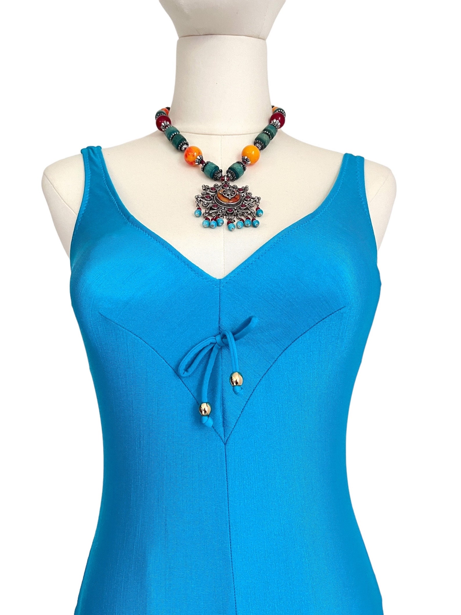 70s Swimsuit DU PONT Lycra / One-piece / Swimwear / Swimming / Blue ...