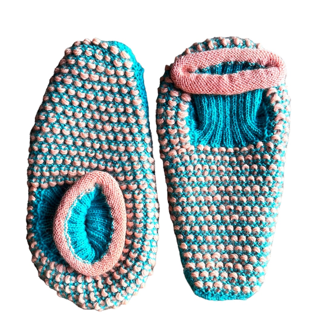 1960s Slippers / Knitted Shoes / Bed Shoes / Vintage Slippers Women ...